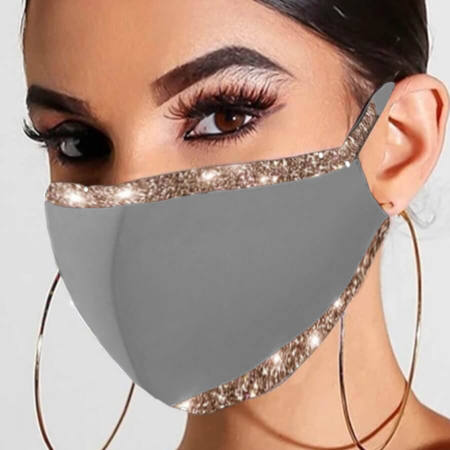 Lovely Chic Sequined Patchwork Grey Face Mask Sale | LovelyWholesale
