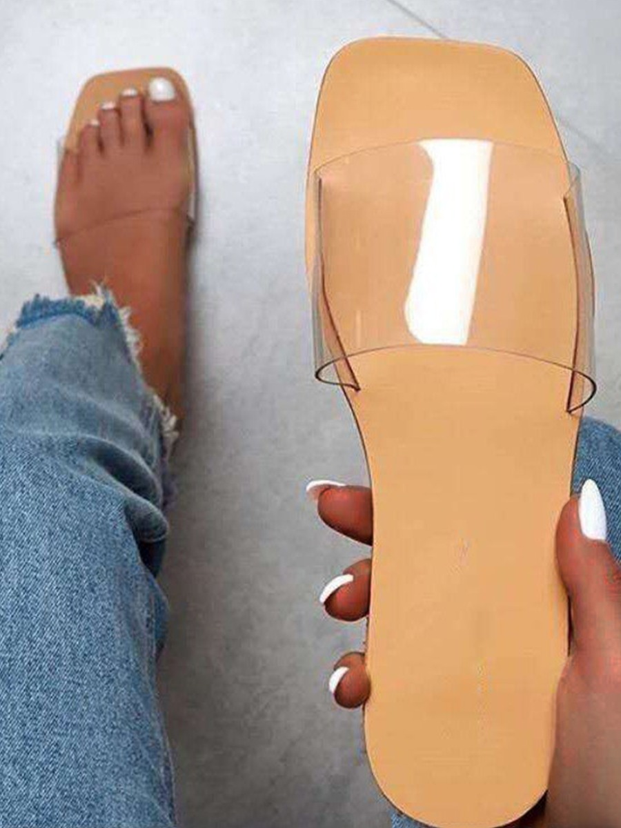 LW Round Toe Clear Slides Sale | LovelyWholesale
