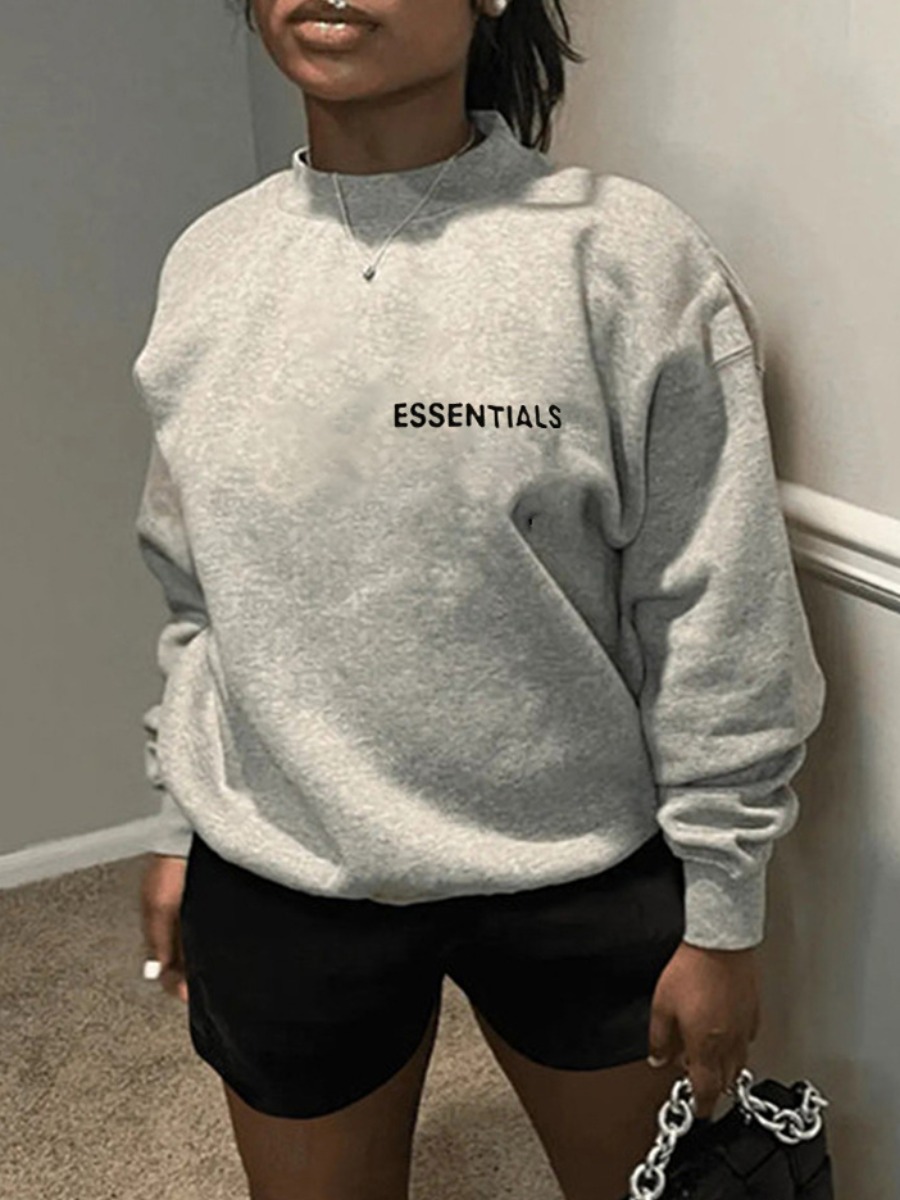 LW Plus Size Dropped Shoulder Essentials Letter Print Sweatshirt Sale ...