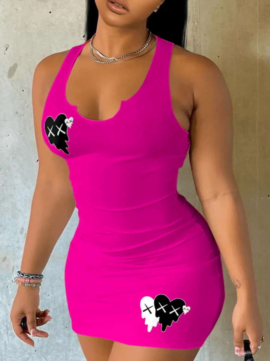 LW Heart Print Bodycon Cami Dress Sale | LovelyWholesale