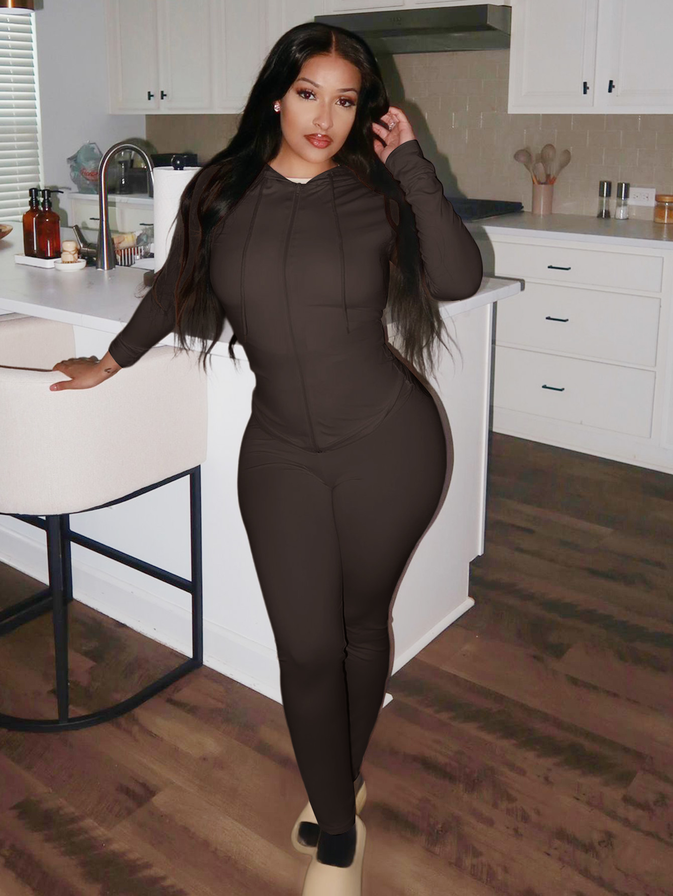 LW None Solid Color Two-piece Pants Set Sale | LovelyWholesale